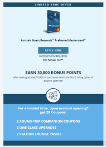 FNBO Amtrak Credit Card 30,000 Points Signup Bonus + 2x Coupons ...