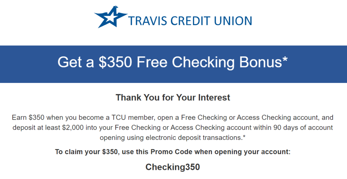 [CA] Travis Credit Union $300 Checking Bonus - Doctor Of Credit