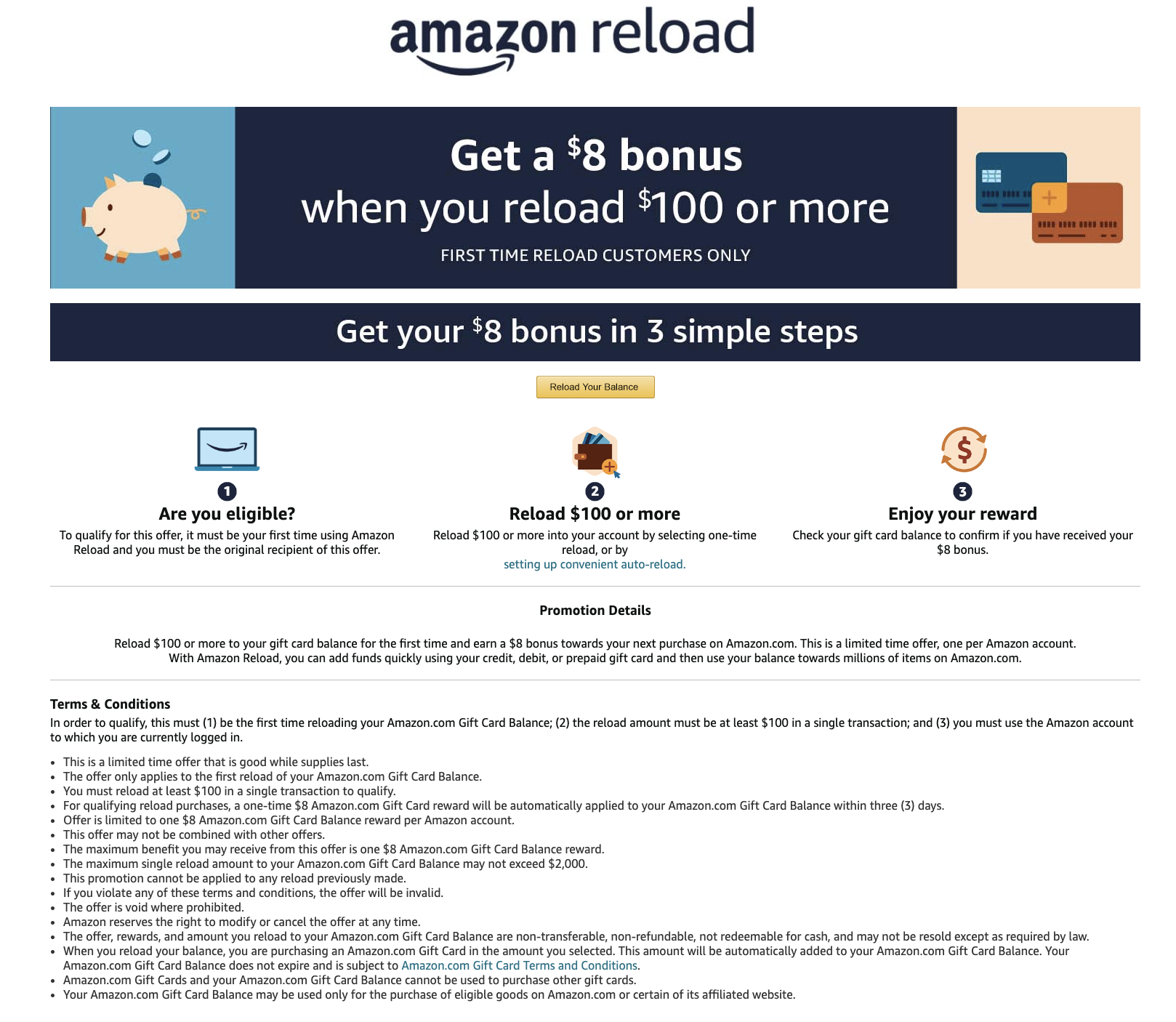 First-Time Amazon Reload $100 & Get $12 Bonus - Doctor Of Credit