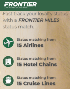 Frontier Status Match: Get Matched From 45 Loyalty Porgrams ($99-$199 ...