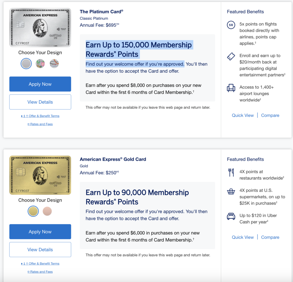 American Express Introduces Signup Bonus With “Up To” or “More” Points ...