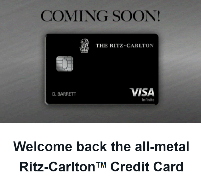 Chase Bringing Back The Metal Ritz-Carlton Card For Existing ...