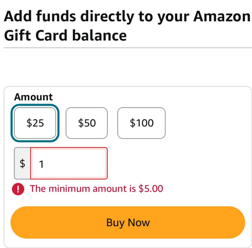 Amazon Reloads & Giftcards Are Now Minimum $5 - Doctor Of Credit