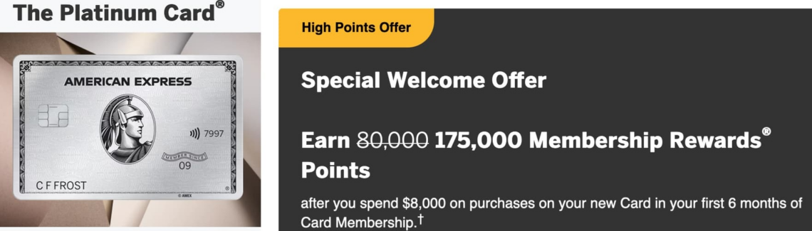 American Express Platinum 'Up To 175,000 Points' Signup Bonus - Doctor Of Credit