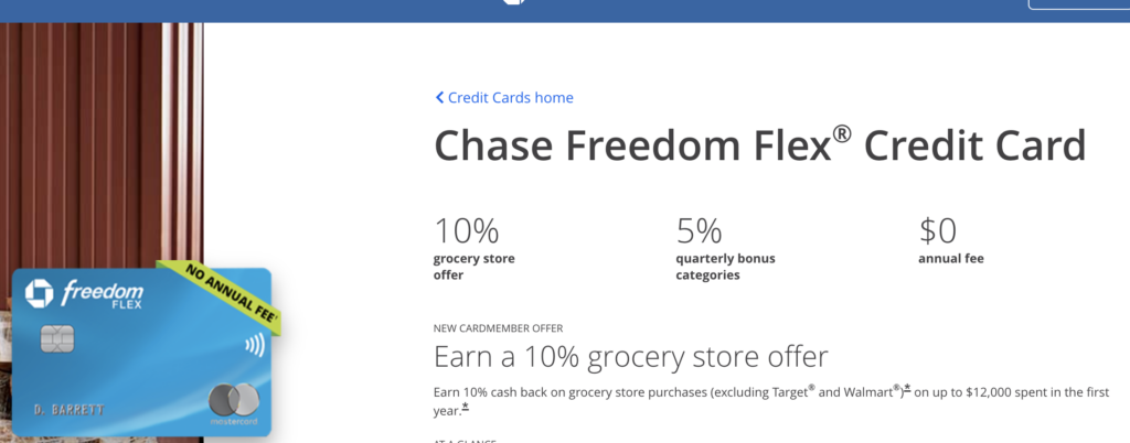 [Expired] Chase Freedom Flex: 10% Back On Grocery For First Year ...