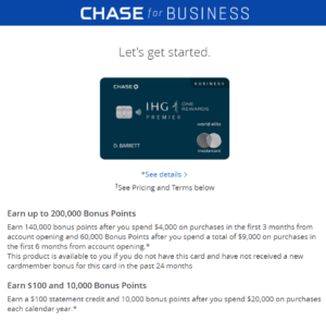 [Expired]Chase IHG Premier Business Card – 200,000 Points Offer ...