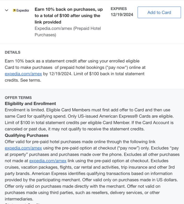 AmEx Offers: Get 10% Back on Expedia Hotel Bookings - Doctor Of Credit