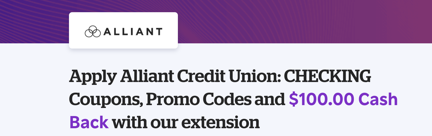 Rakuten: Alliant Credit Union $100/10,000 Checking Bonus - Doctor Of Credit
