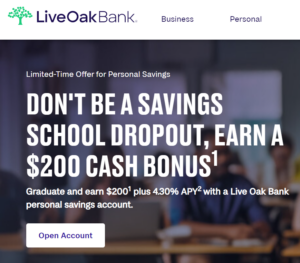 [Expired] Live Oak Bank $200 Personal Savings Bonus (New & Existing Users) - Doctor Of Credit