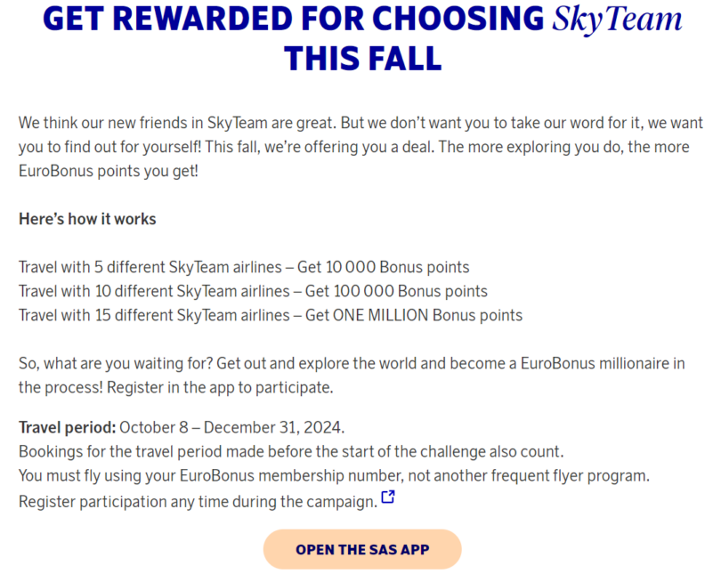 SAS EuroBonus: Fly 5-15 SkyTeam Member Airlines & Earn 10,000 ...