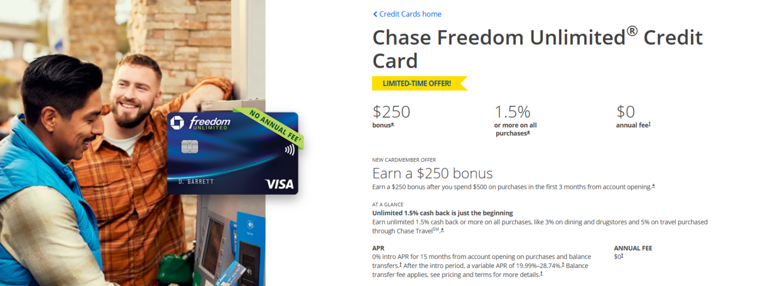 [Expired] Chase Freedom Unlimited $250 Bonus - Doctor Of Credit