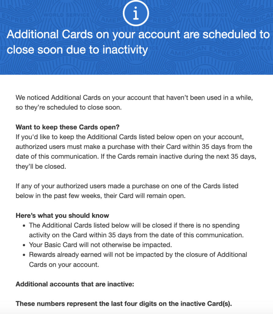 (Reports) American Express Closing Authorized-User Cards Due To ...