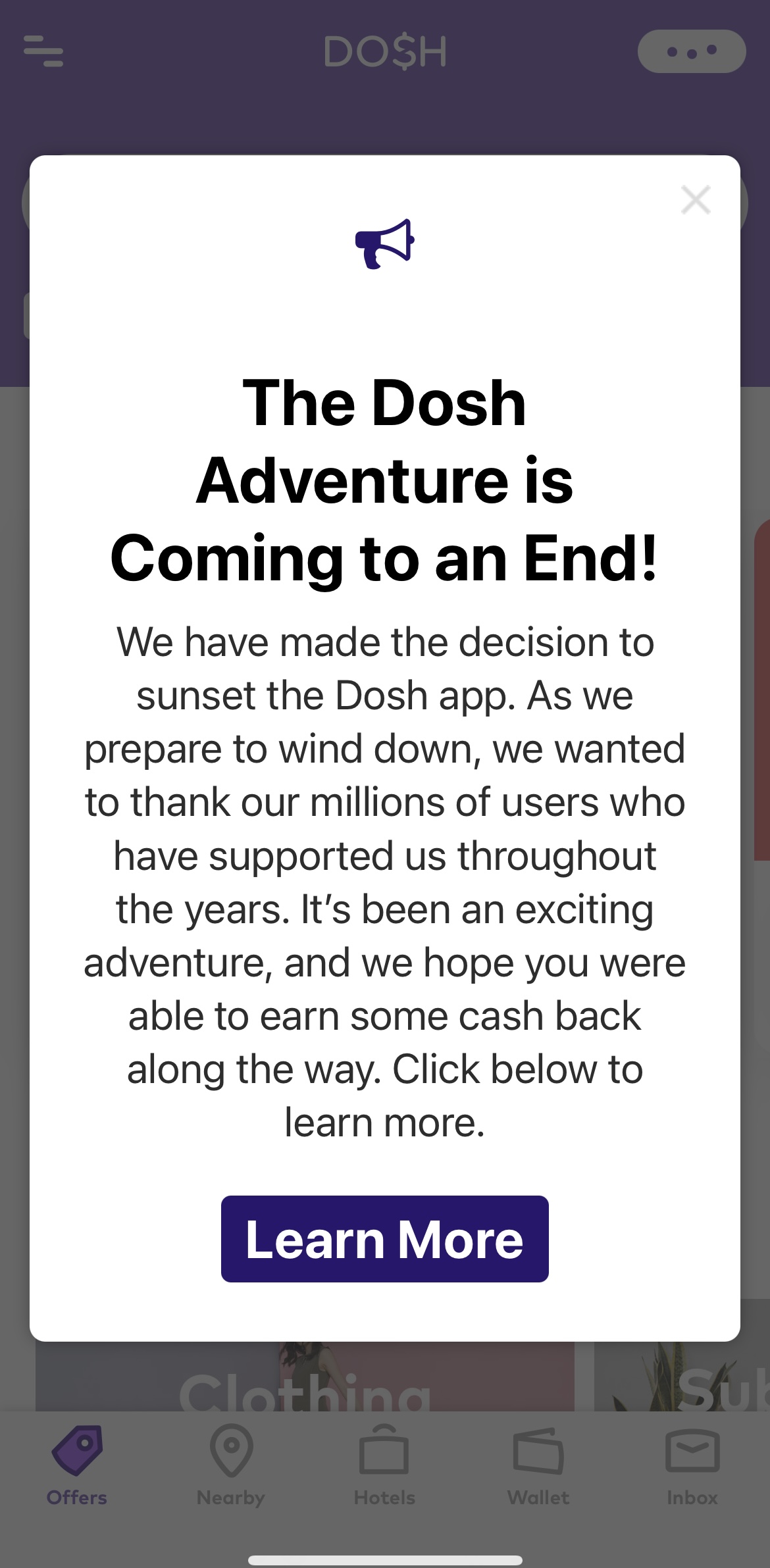 Dosh App Shutting Down - Doctor Of Credit