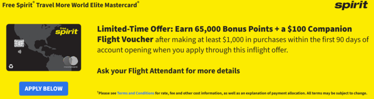 Bank of America Spirit ‘Free Spirit’ Credit Card, 65,000 Points + $100 ...