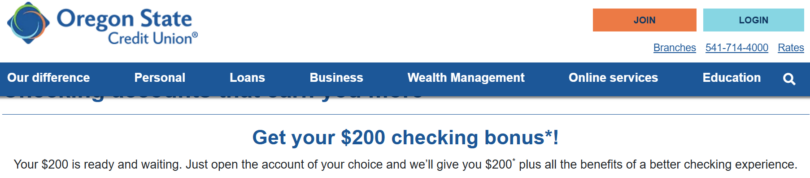 [OR, WA] Oregon State Credit Union $300 Checking Bonus - Doctor Of Credit