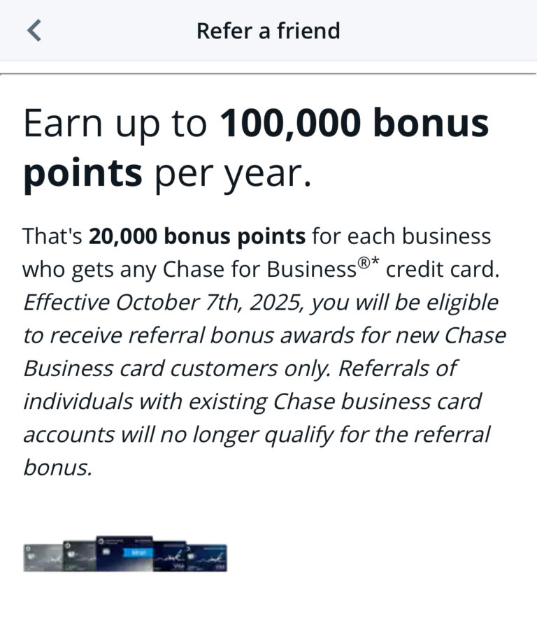 RIP: Chase Business Card Referrals Only For New Chase Business Card ...