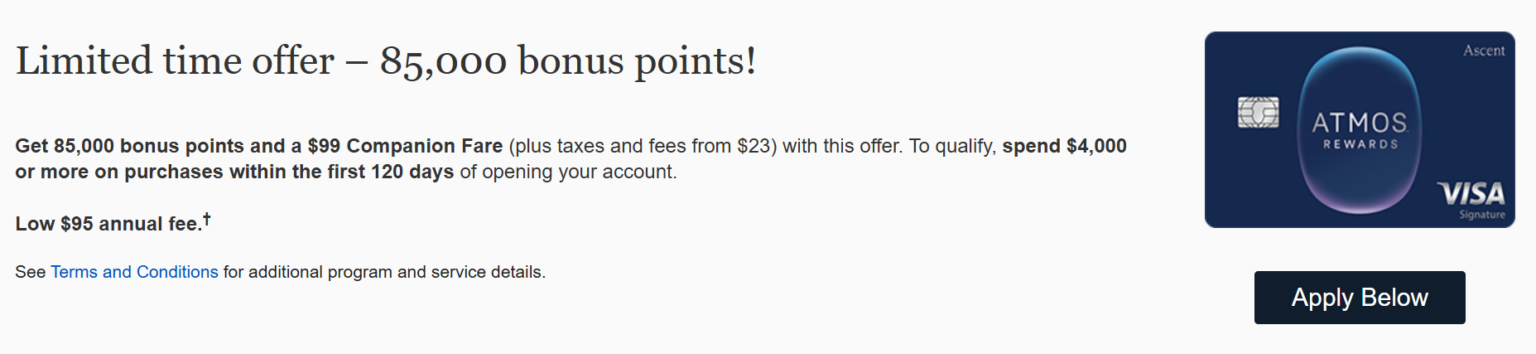 Bank of America Alaska Airlines Atmos Rewards Ascent 85k Points ...