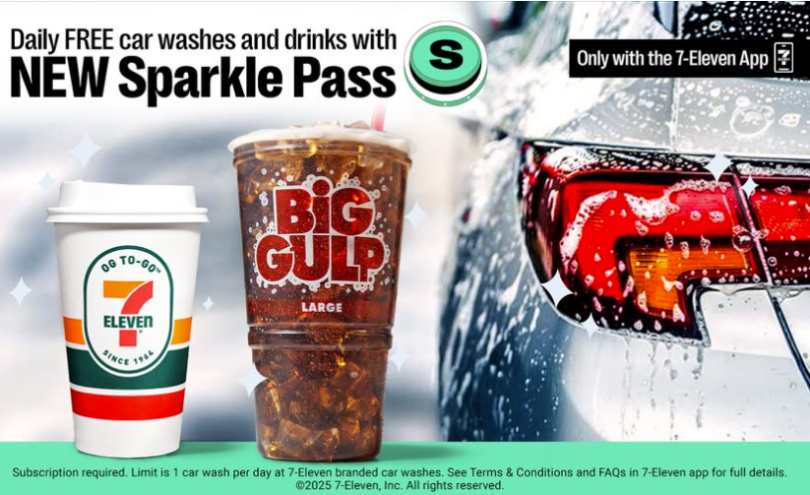 [YMMV] 7-Eleven App: Free 30 Day Sparkle Pass (One Car Wash & Drink Per ...