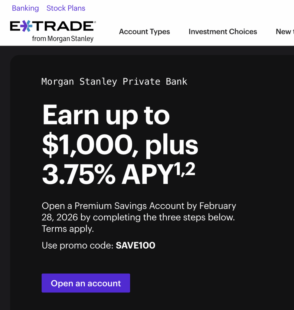 E*trade $1,000 Savings Bonus - Doctor Of Credit