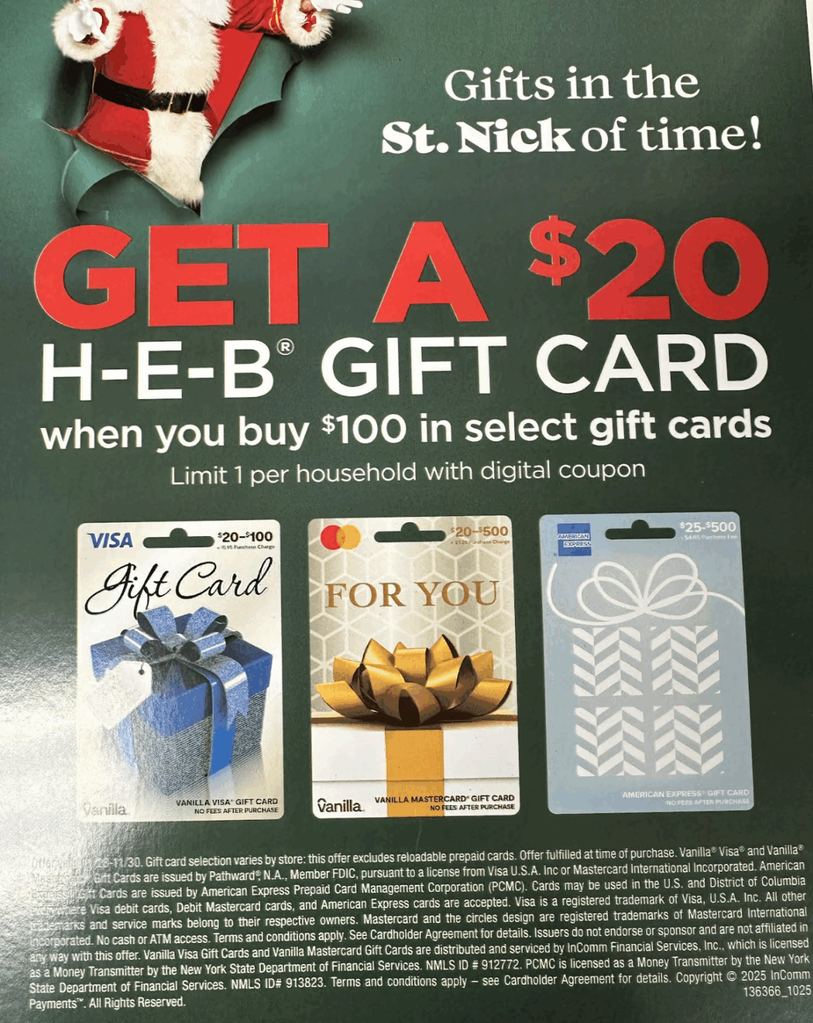 H-E-B Stores Visa gift card deal ($500) - Doctor Of Credit