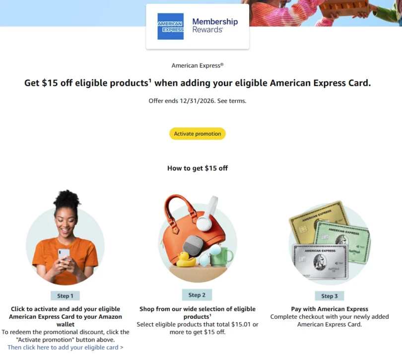 [Targeted] Amazon: Add American Express Card & Get $15 Off - Doctor Of ...