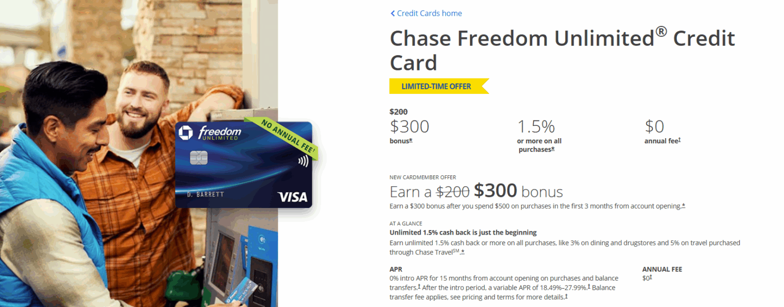 [Expired] Chase Freedom Unlimited $300 Bonus (Branch Offer Adds 5% Gas ...