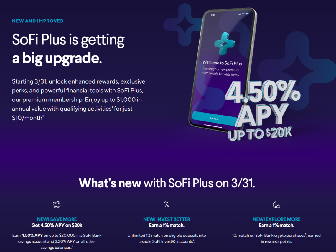 [Live 3/31] SoFi Plus Now Costs $10/month (Removes Free Option) + 4.5% ...