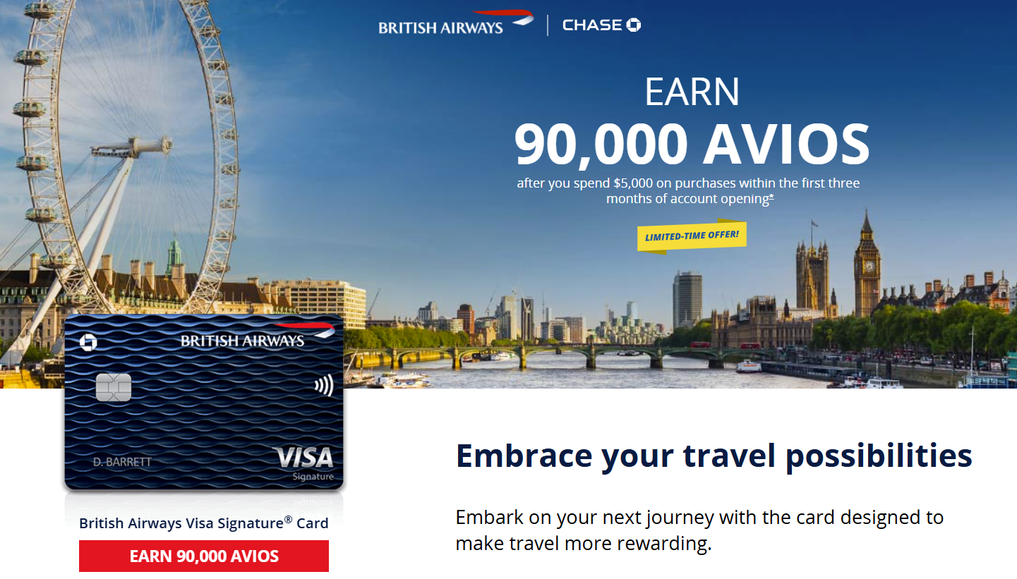 Chase British Airways: 90,000 Point Bonus After $5,000 In Spend (Aer ...