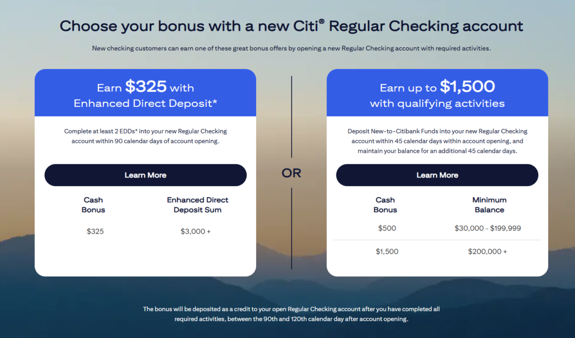 Citi $325/$475/$500/$1,500 Checking Bonus - Doctor Of Credit