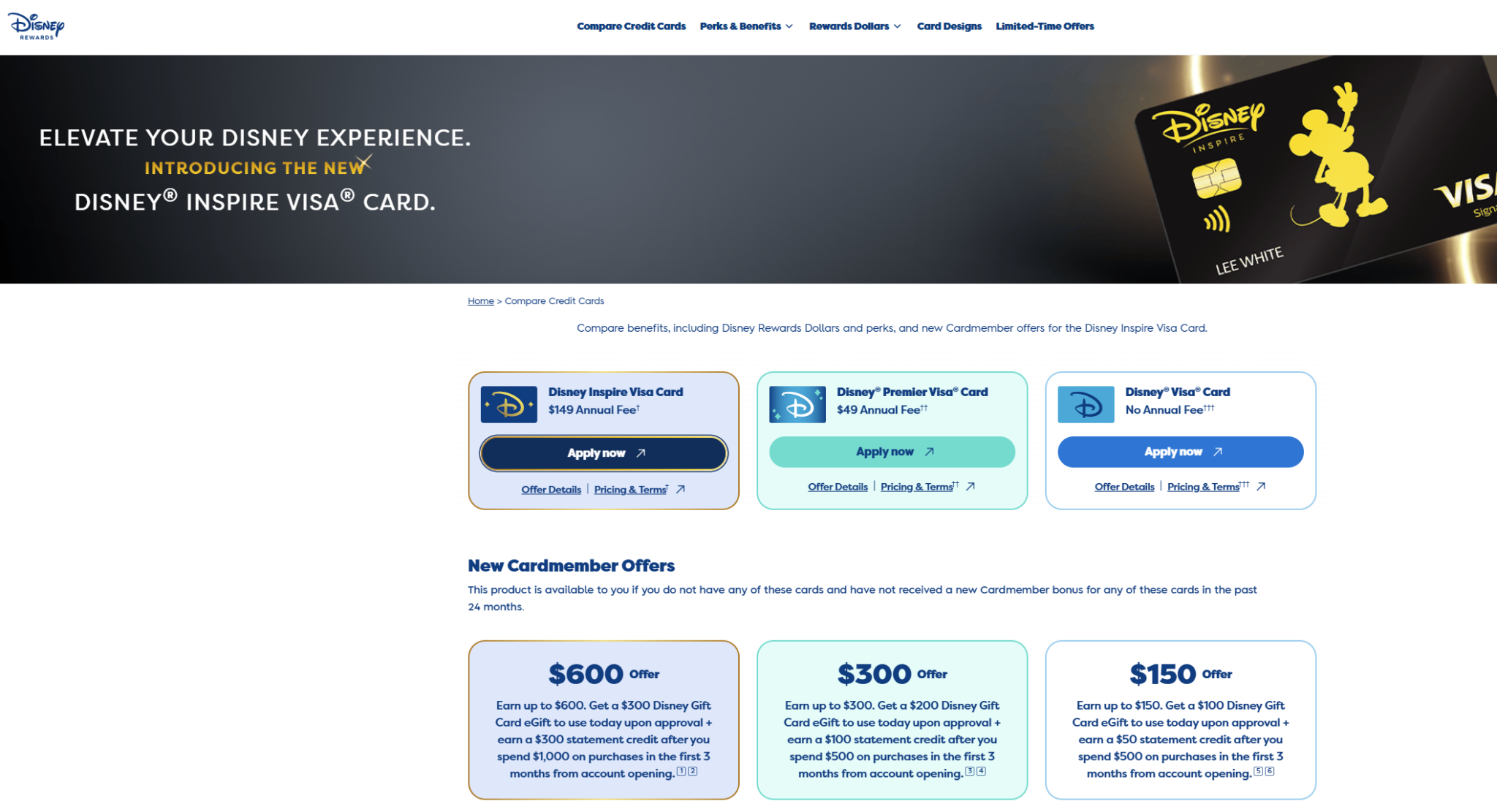Chase Launches New Disney Inspire Card - $149 Annual Fee, $600 Sign Up ...